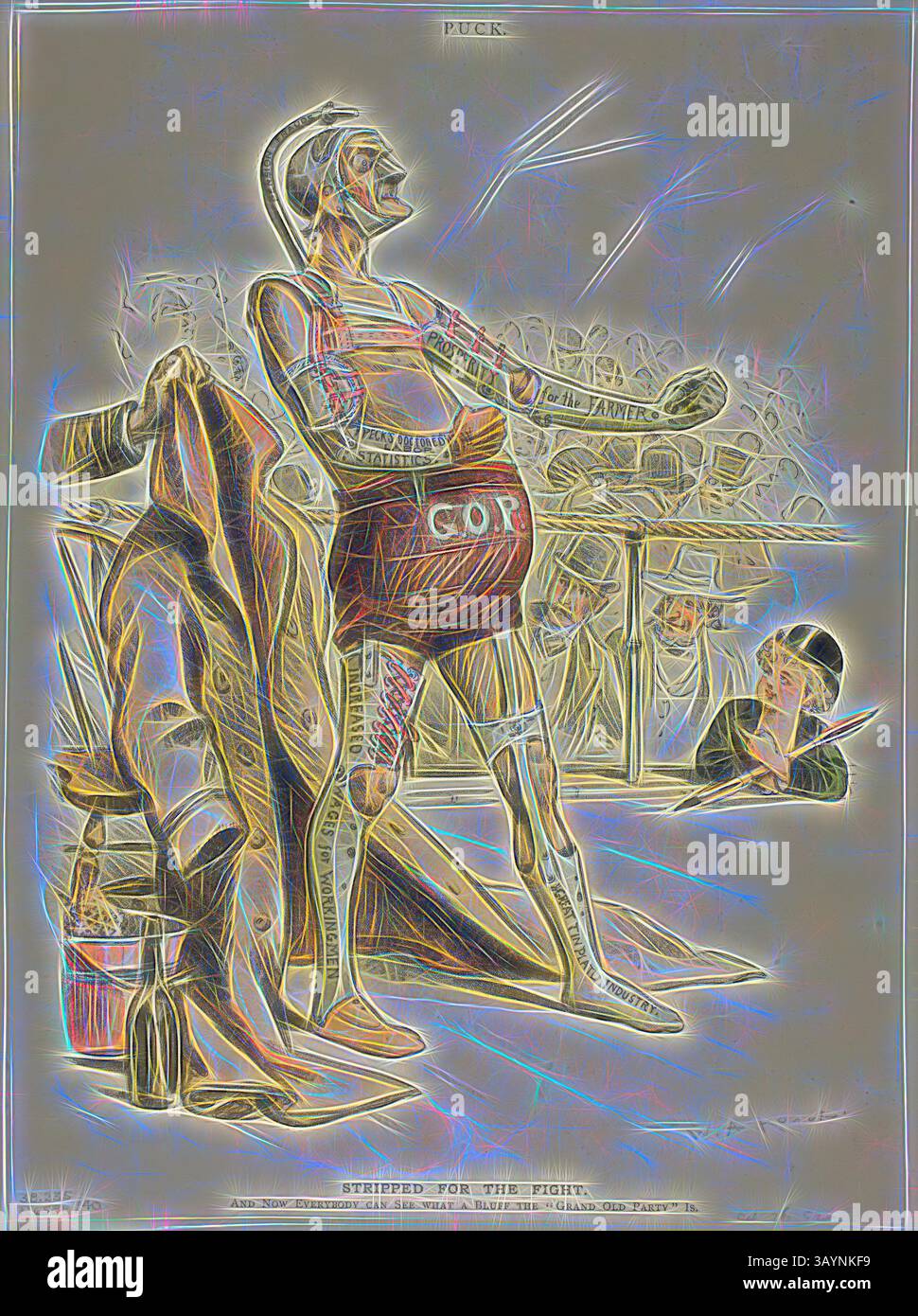 A boxer stands confidently in a ring, showcasing his muscular physique ...