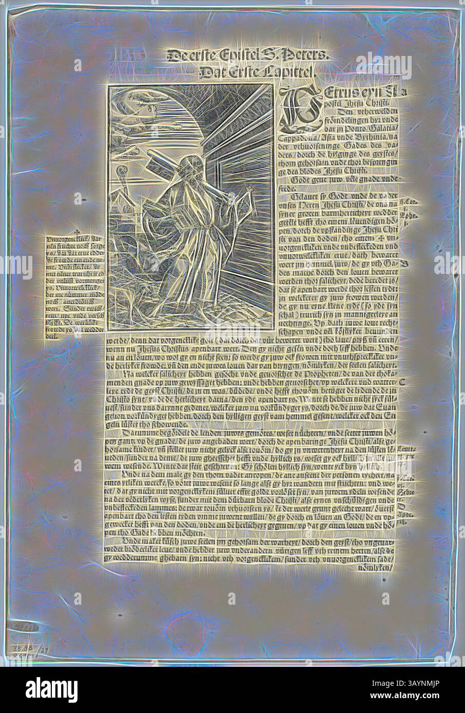 A historical document featuring an illustration of a figure, possibly ...