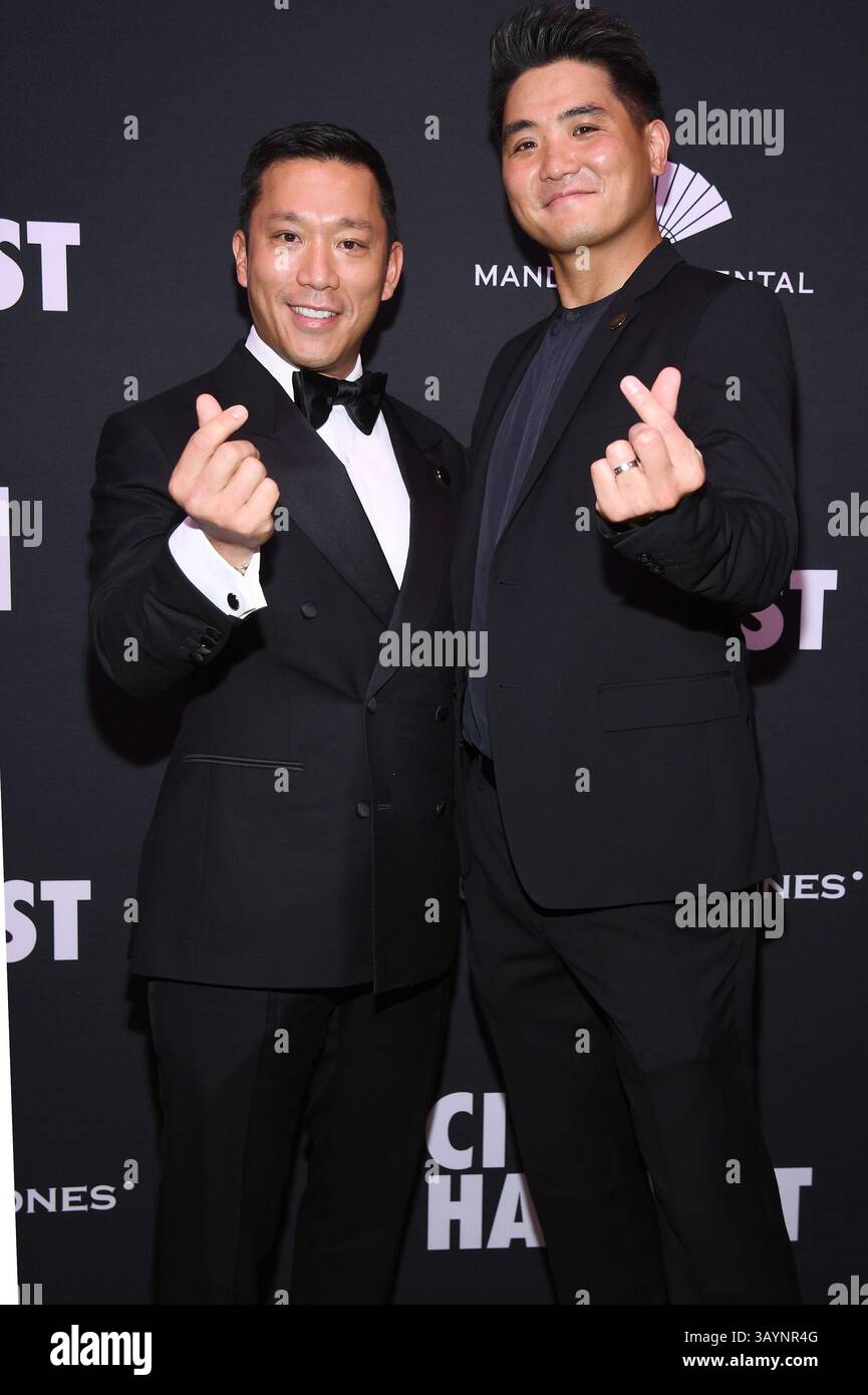 New York, USA. 22nd Apr, 2025. (L-R) Simon Kim and David Shim attend ...