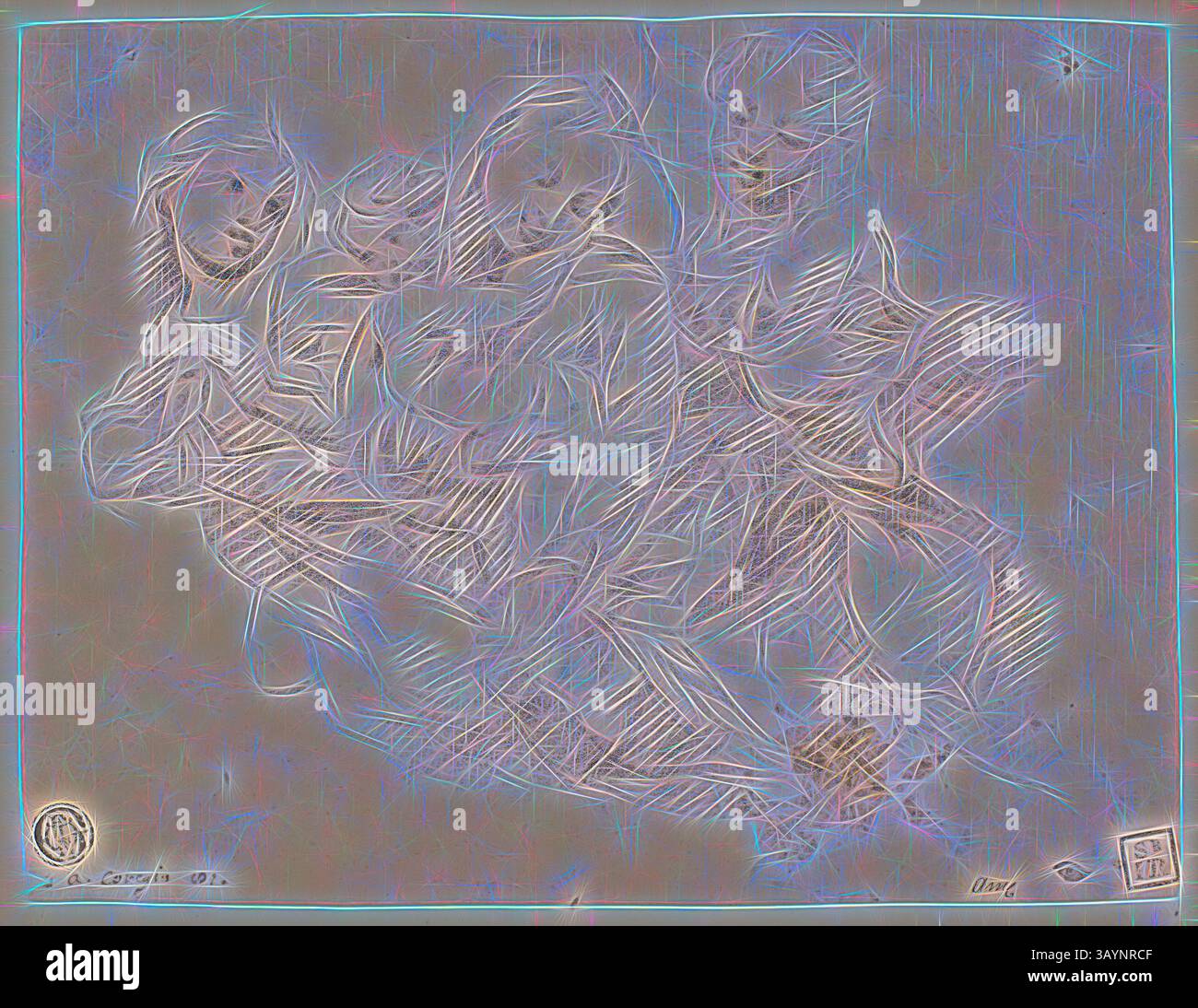 Abstract portrayal of figures intertwined hi-res stock photography and ...