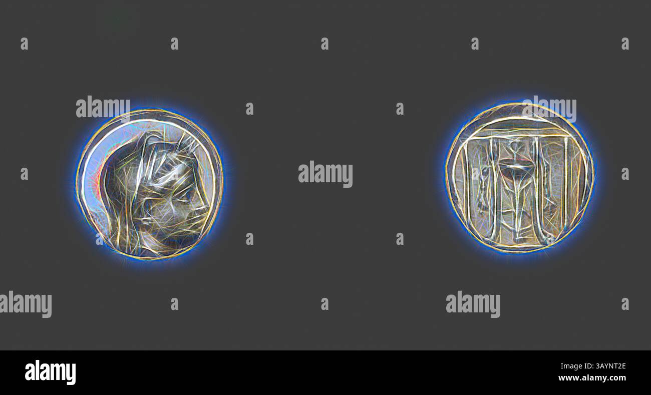 Two circular emblems, one depicting a stylized human profile and the ...