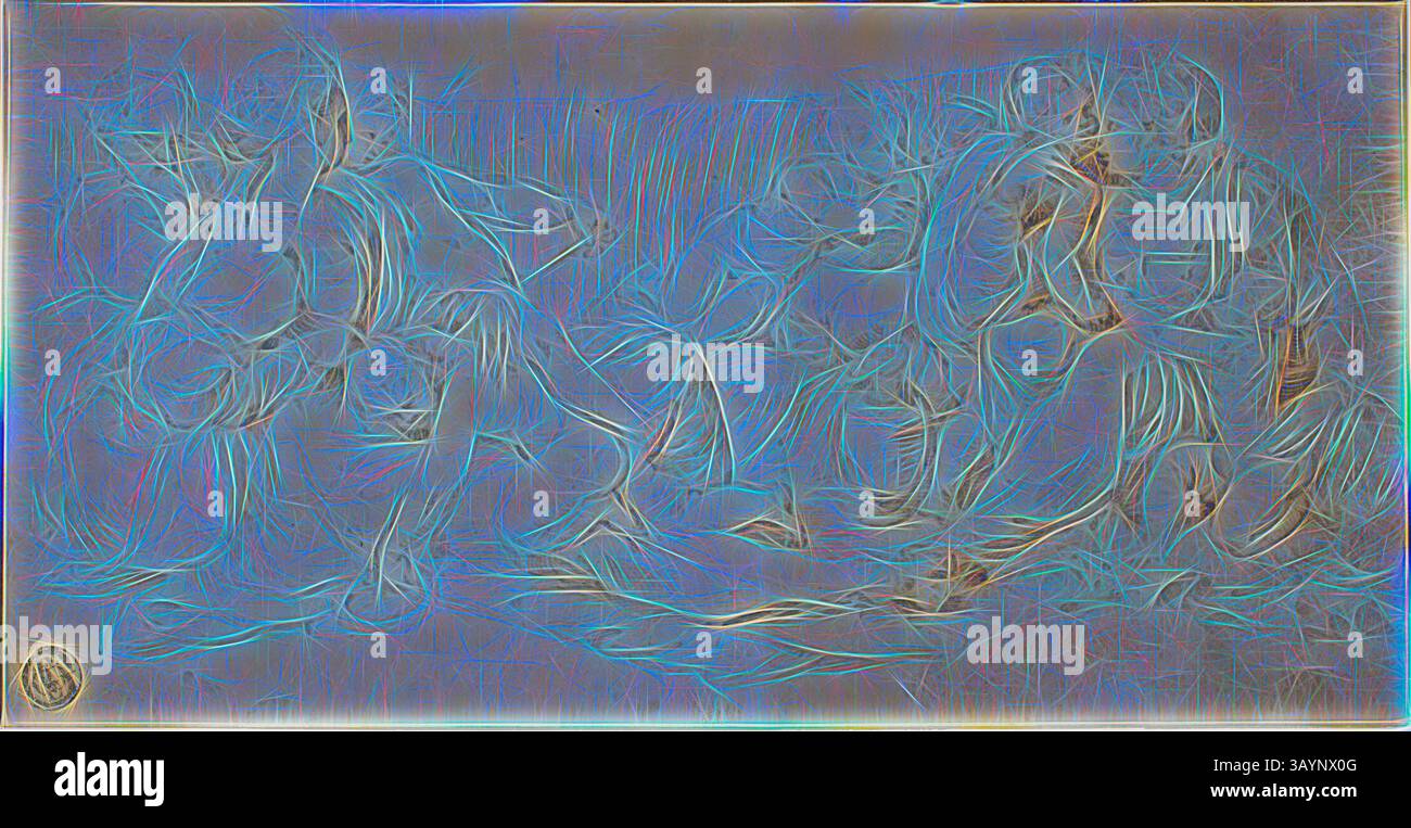 A dynamic scene depicting a group of figures engaged in a moment of ...