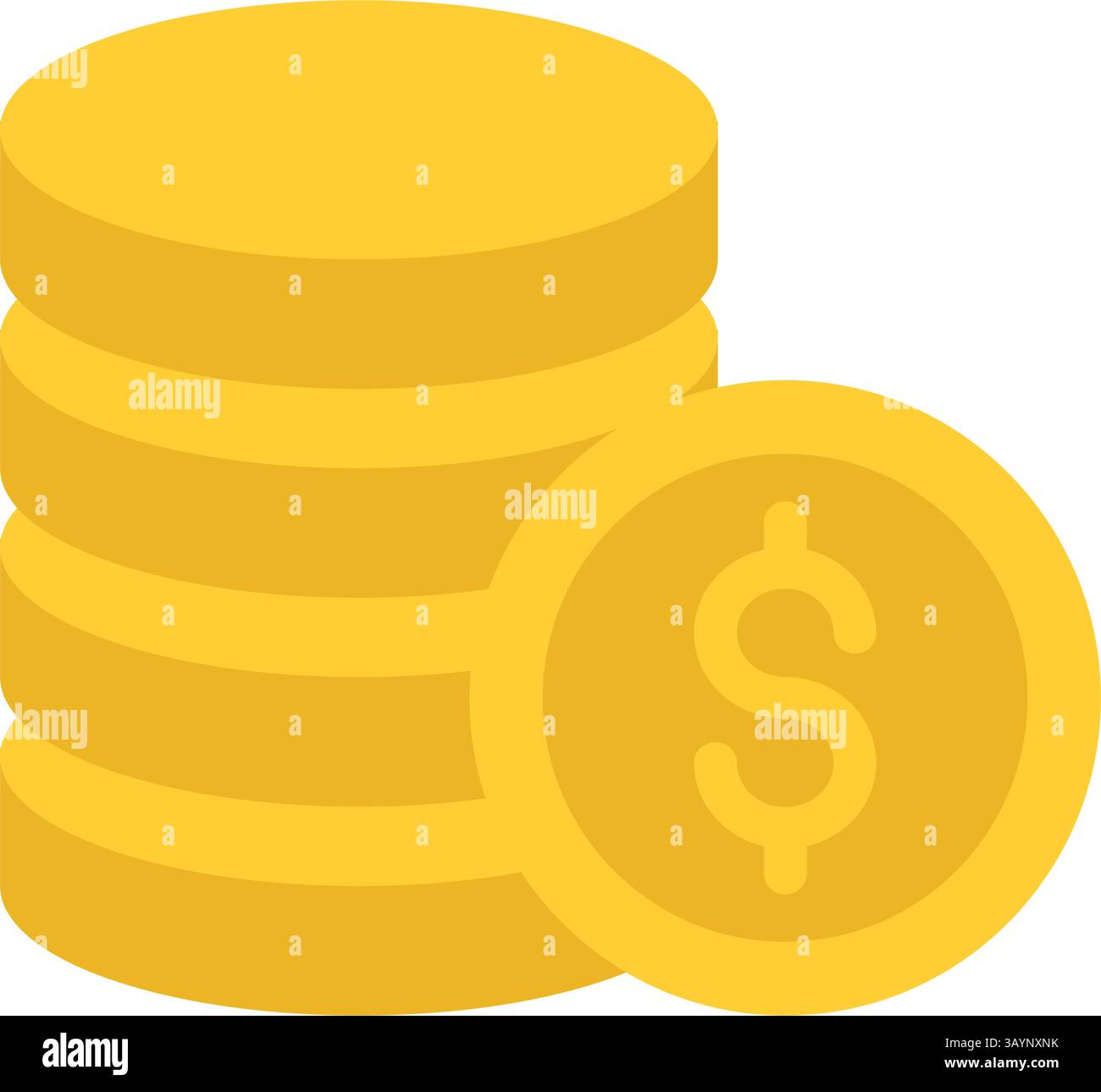 This minimalist icon of stacked gold coins is perfect for projects ...