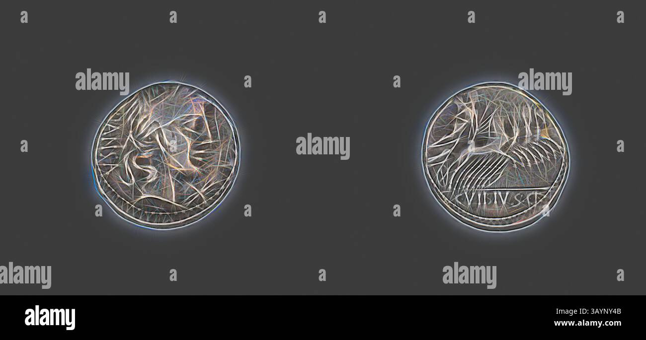 Two intricately designed coins, showcasing detailed imagery on both ...