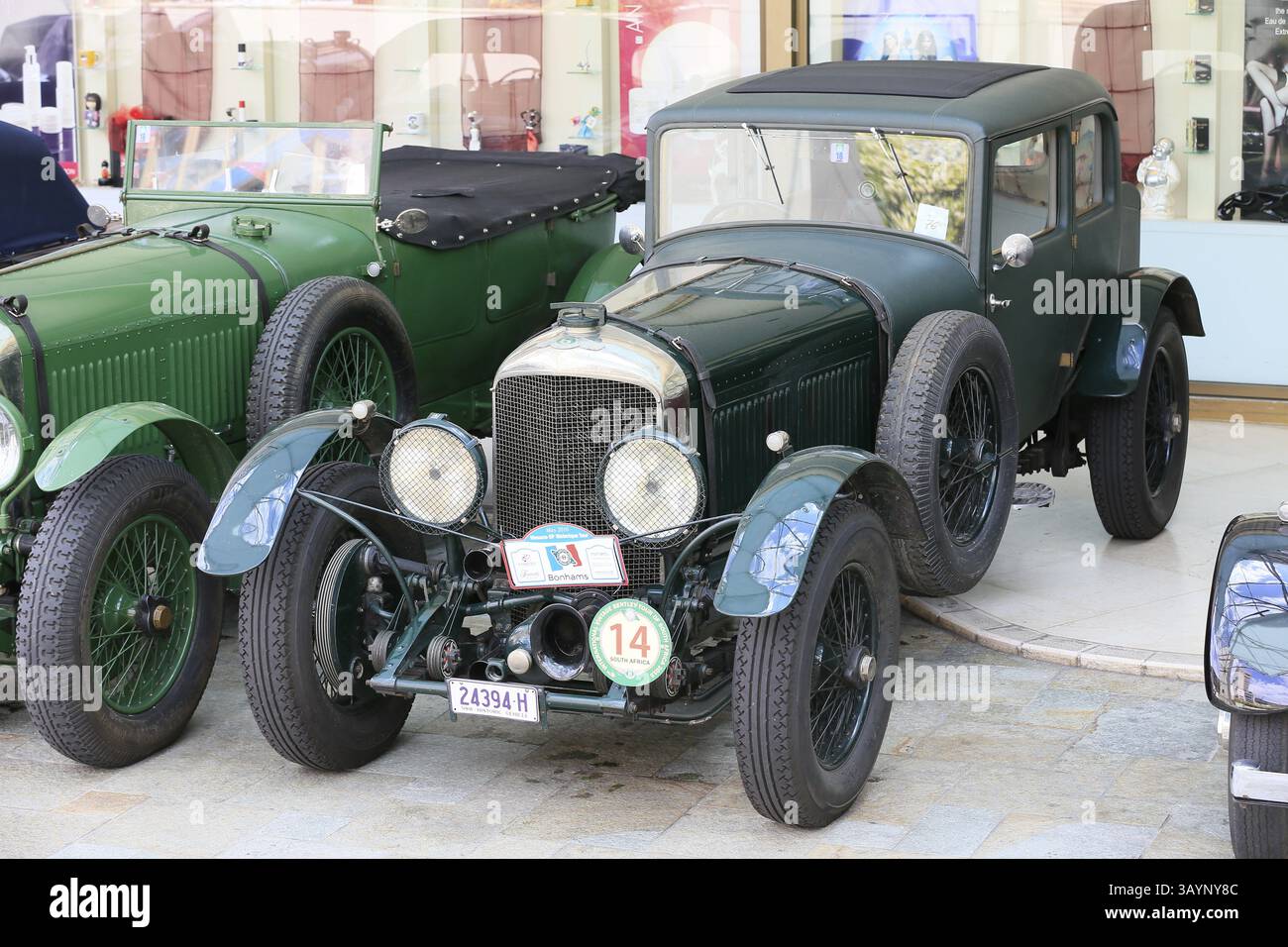 Bentley sports car of the 1920s, during the 10th Grand Prix Monaco ...