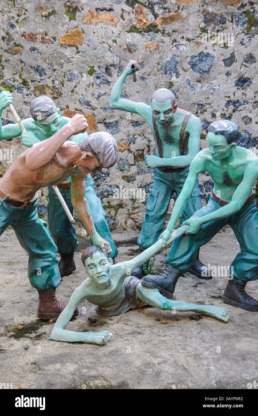 Model of prison guards torturing inmate at Con Son Prison, Vietnam ...