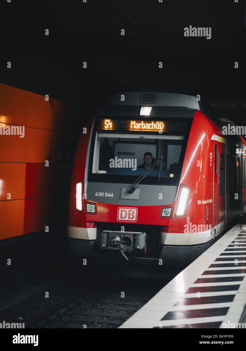 Stuttgart Central Station, Baden-Wuerttembergm Germany, Red S-Bahn ...
