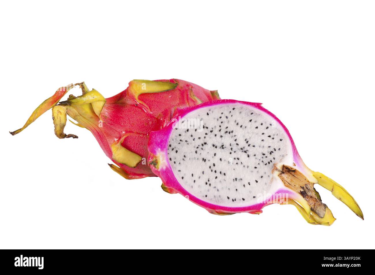 Pitaya slice isolated on white background Stock Photo - Alamy