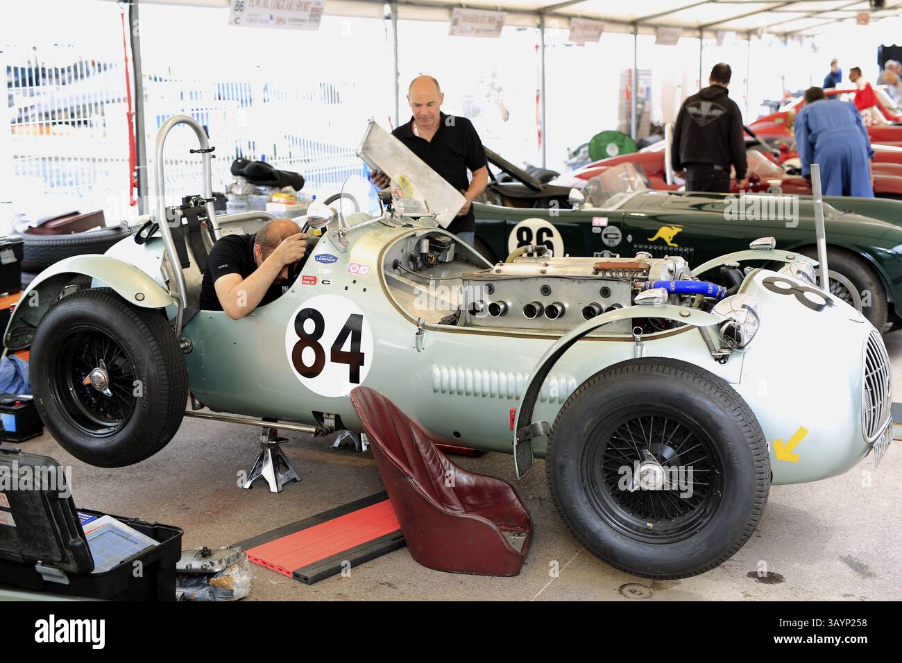 H.W. Alta (Jaguar) from 1952 with open engine, 10th Grand Prix Monaco ...