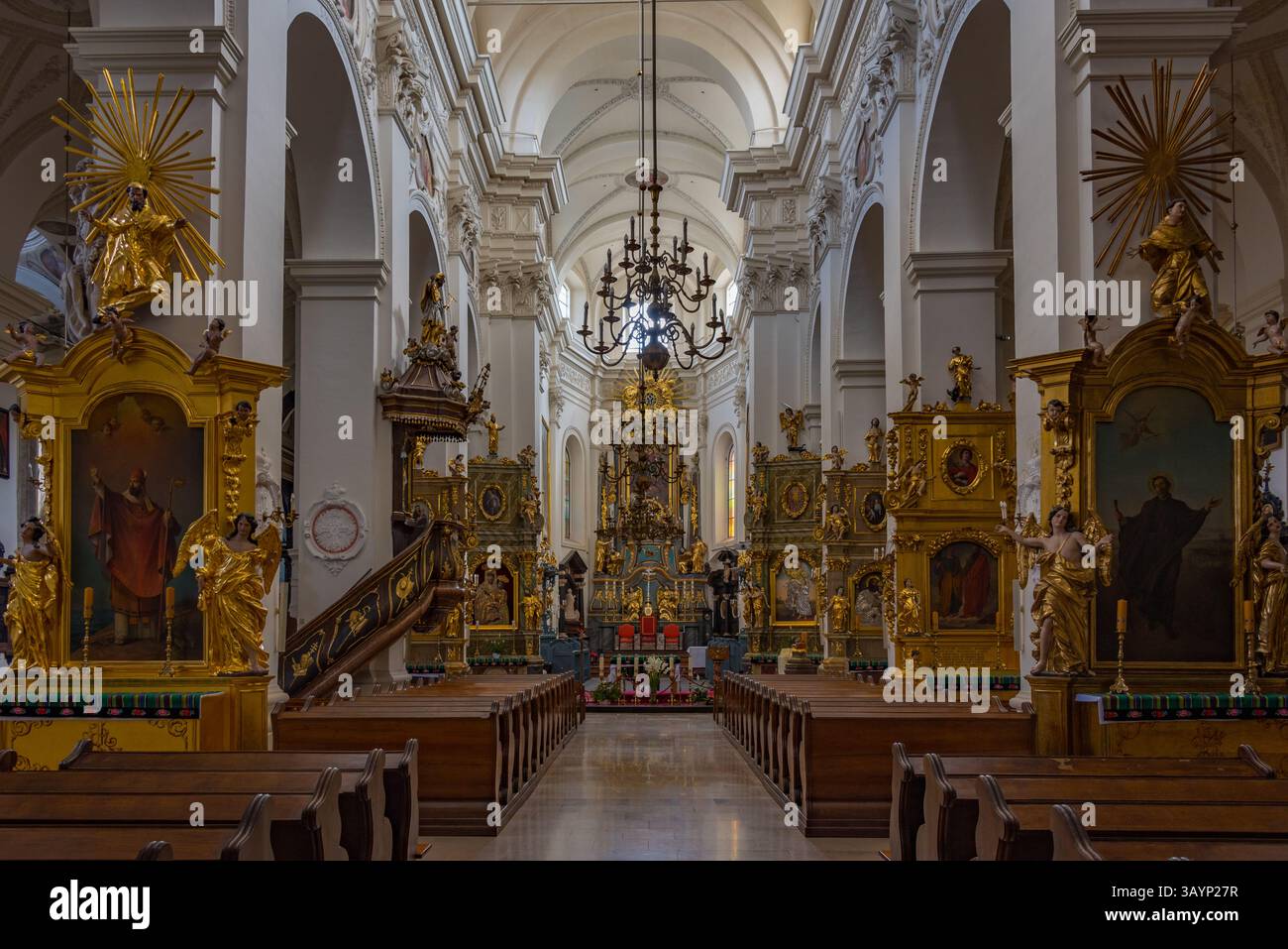 Lowicz, Poland, August 10, 2024:Interior of Cathedral Basilica of the ...