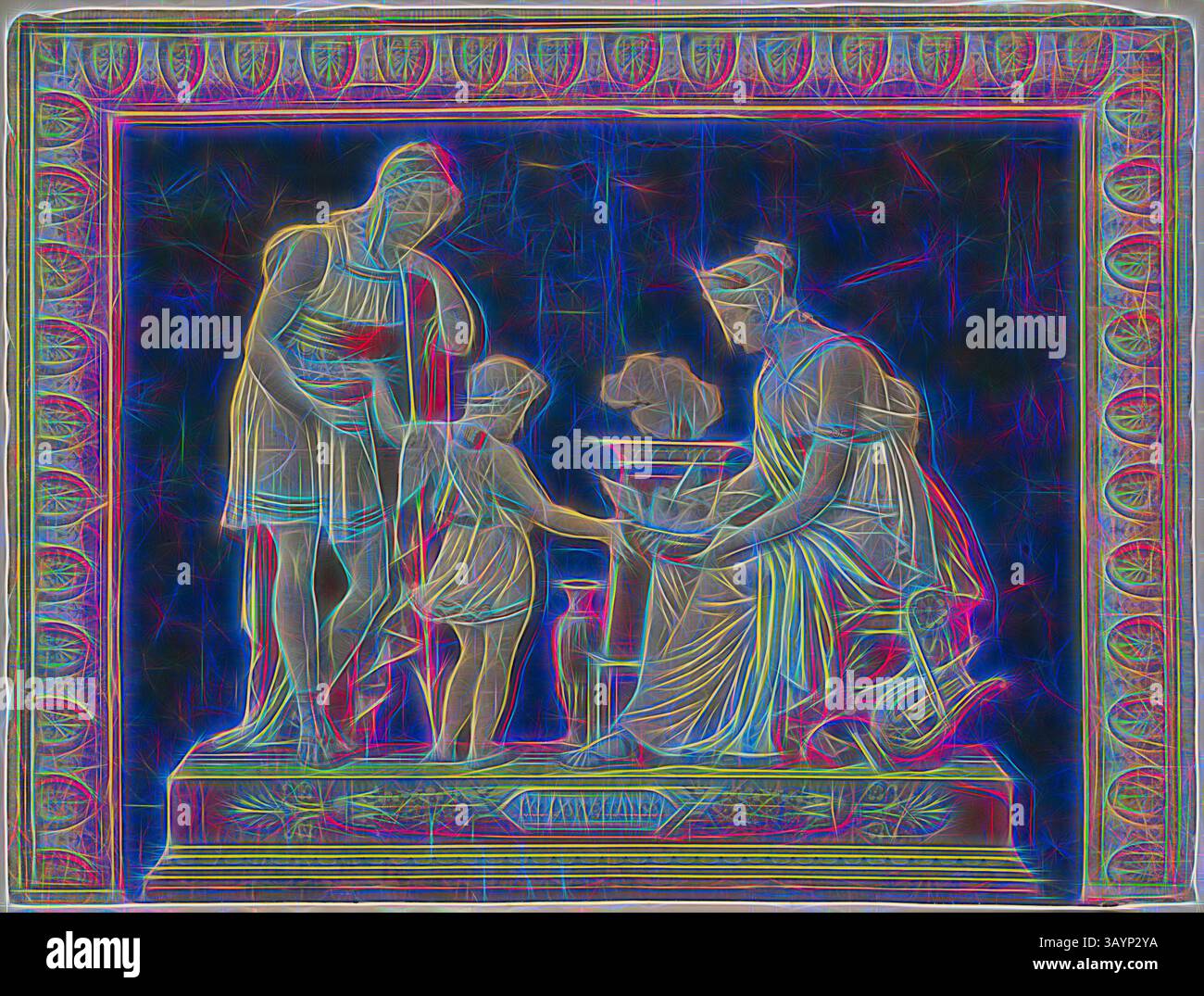 Ancient scene depicts two figures hi-res stock photography and images ...