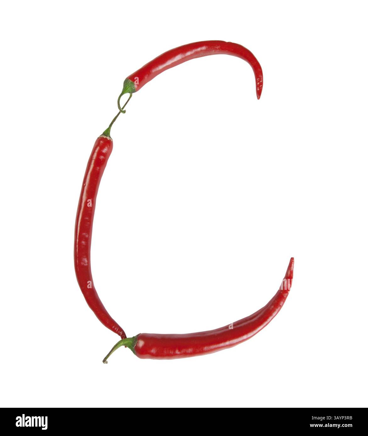 C letter made from chili isolated on white background Stock Photo - Alamy
