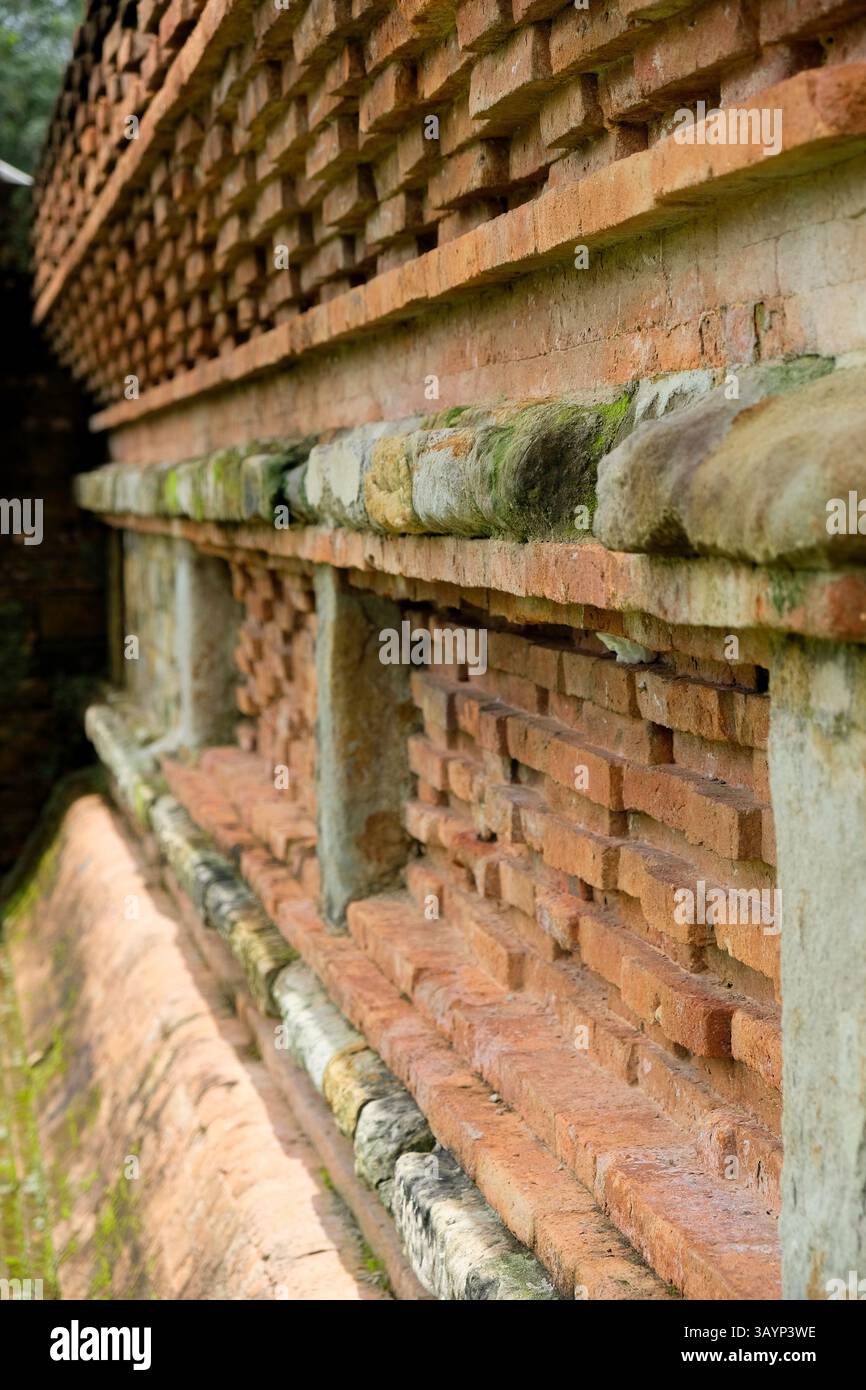 Close-up stone structure on Muara Takus temple in Kampar Regency, Riau ...