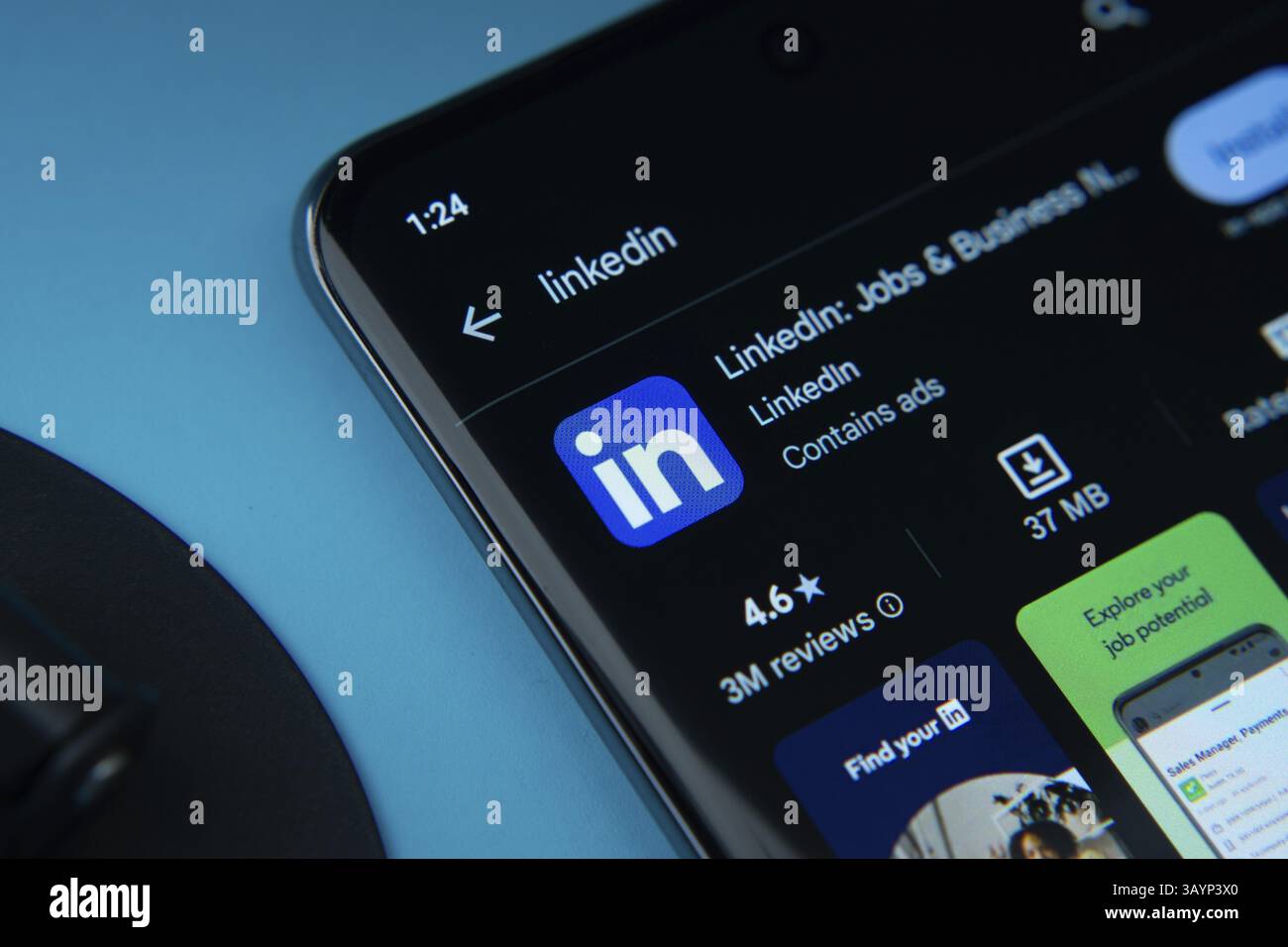 Dhaka, Bangladesh- 17 March 2025: The linked in app from Google Playstore is displayed on a ...