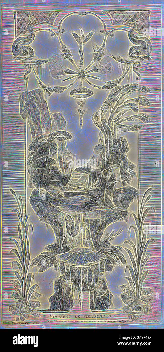 An intricate design featuring a central motif of intertwined figures ...