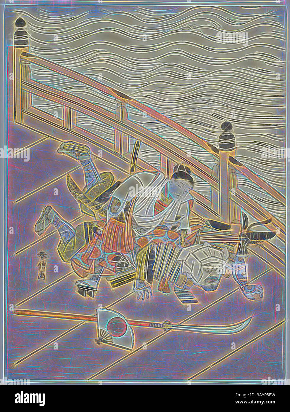 A dramatic scene depicts a fierce confrontation between two figures on ...