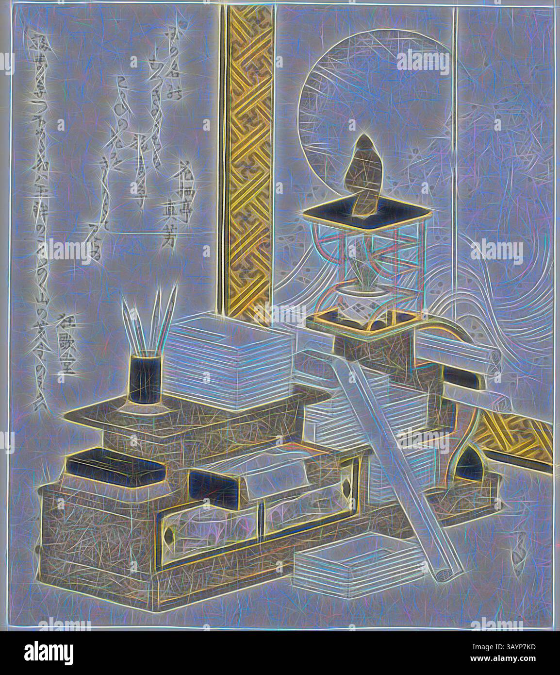 Artistic arrangement of traditional writing tools hi-res stock ...