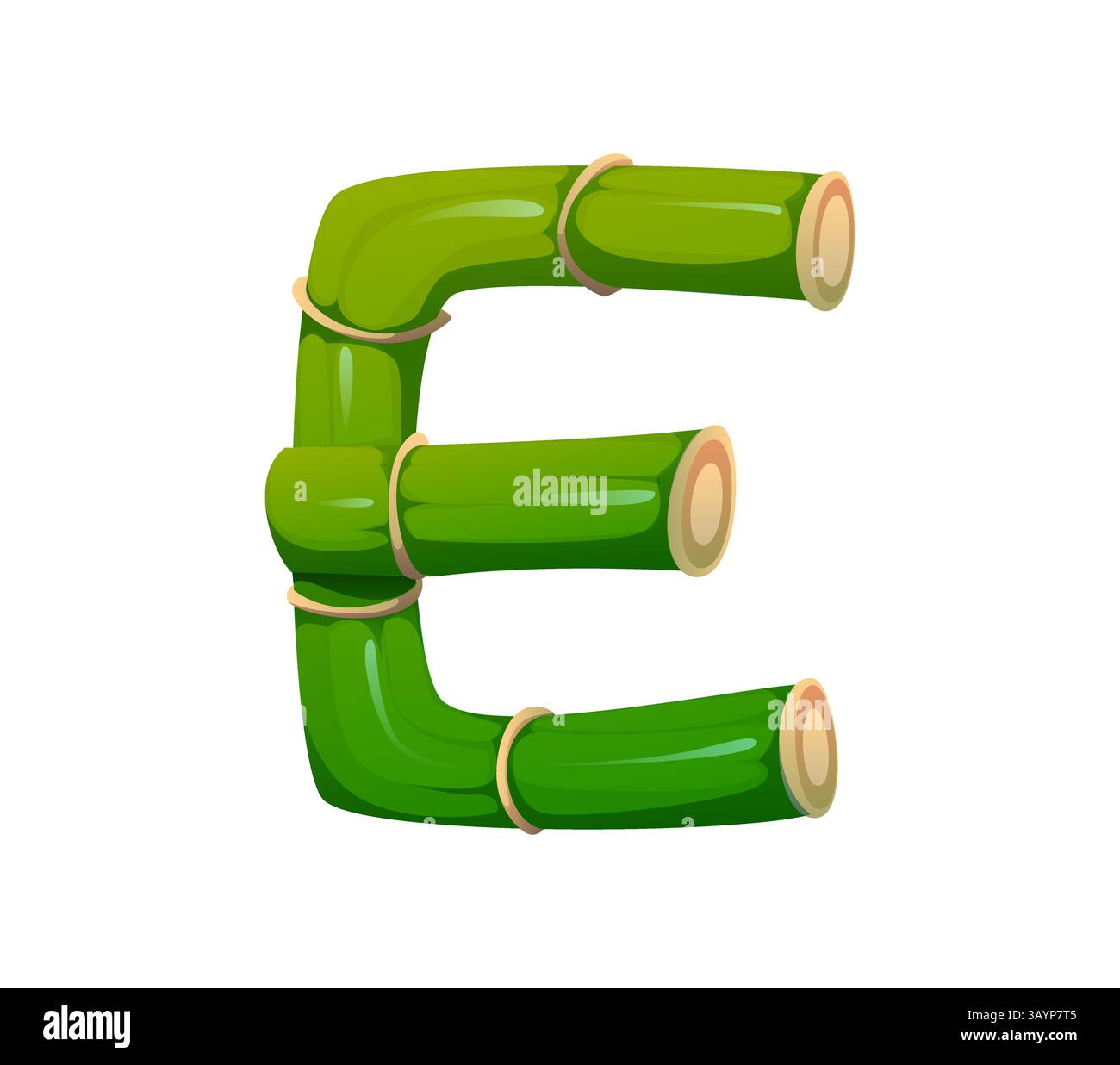 Forest bamboo plant font letter E. China garden plant type symbol ...