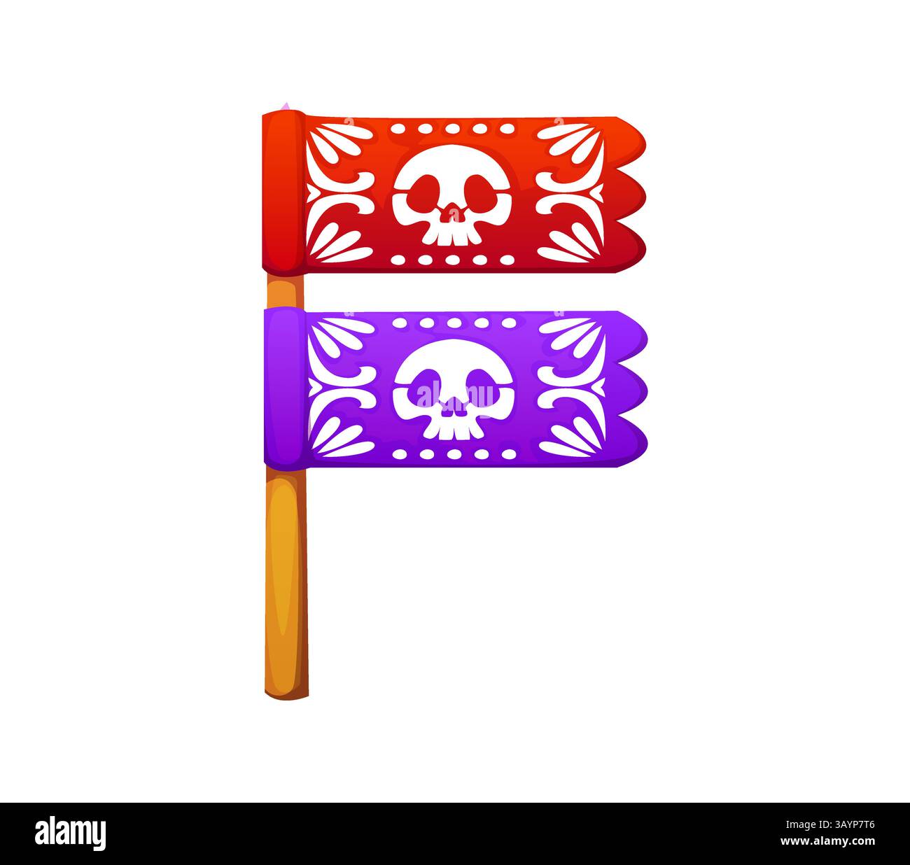 Cartoon Mexican font papel picado flag letter F. Latin America Day of ...