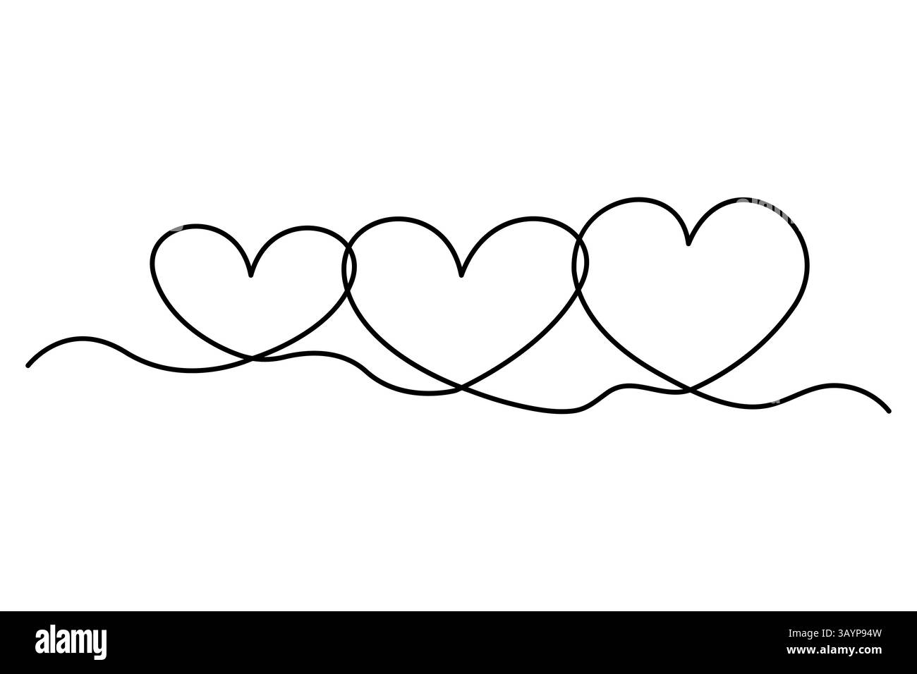 Heart love in continuous Stock Vector Images - Alamy