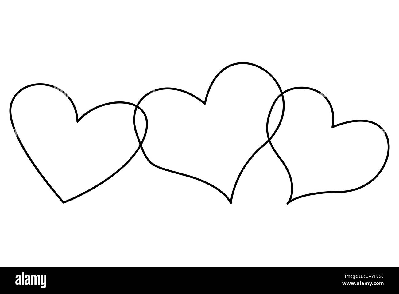 Heart love in continuous Stock Vector Images - Alamy