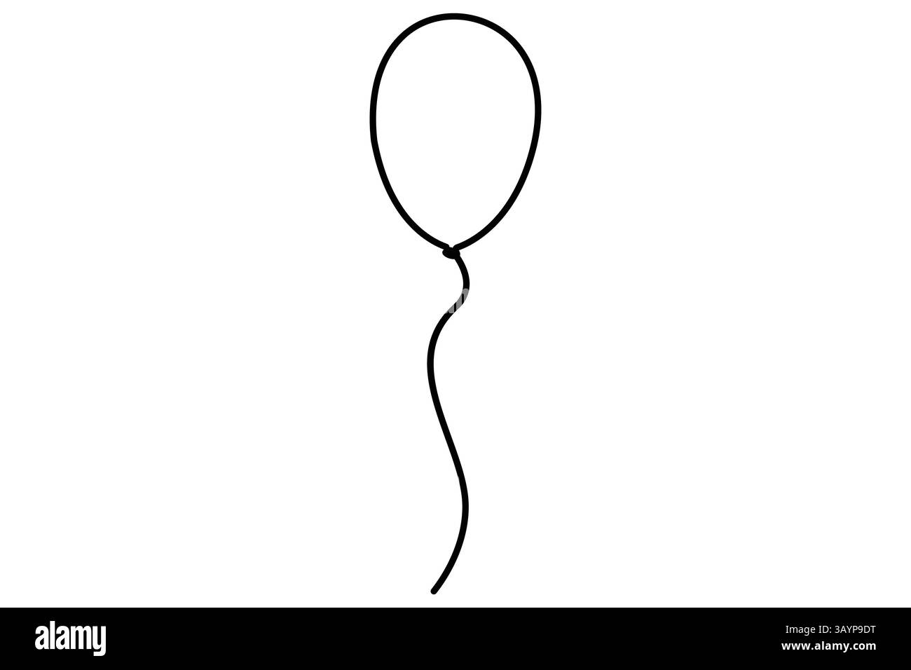 Continuous one line drawing of balloon isolated outline vector ...