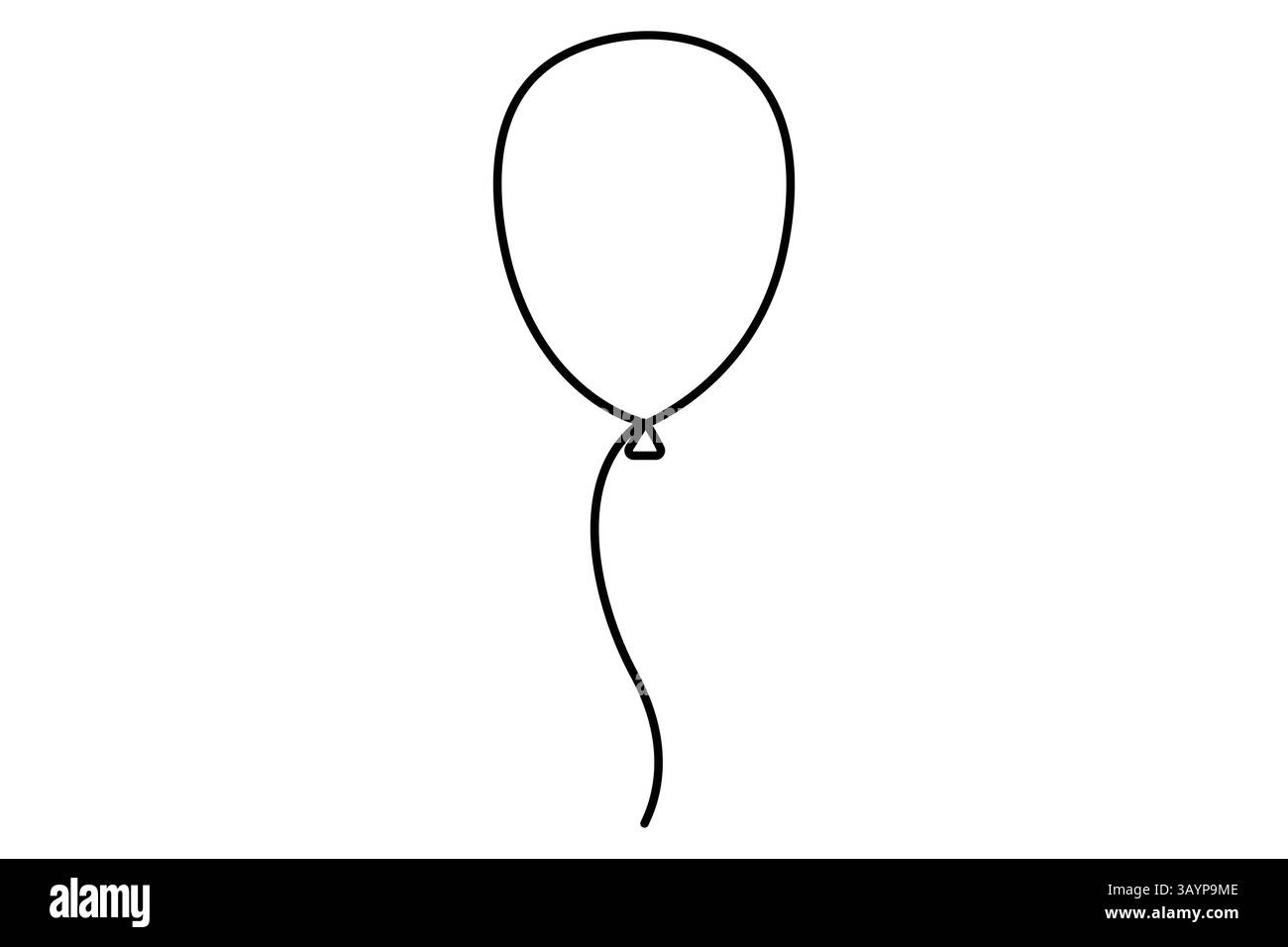 Continuous one line drawing of balloon isolated outline vector ...