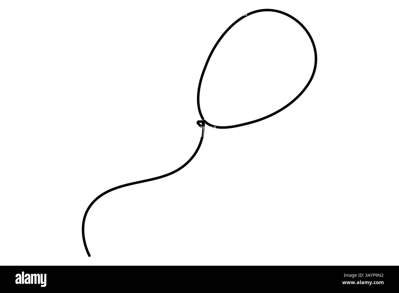 Continuous one line drawing of balloon isolated outline vector ...