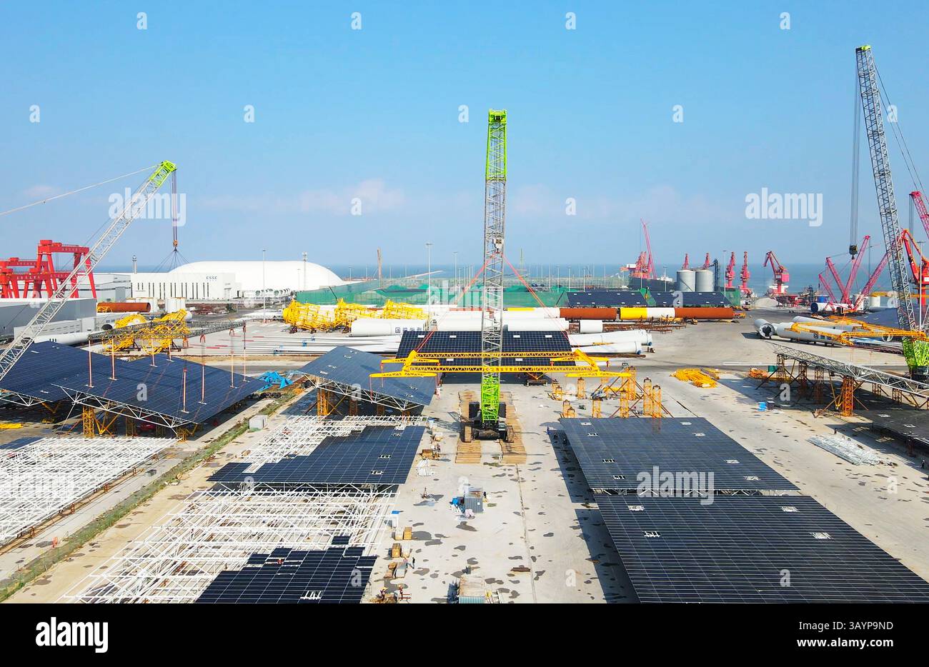 Offshore Photovoltaic Module Assembly at a Chinese Port Stock Photo - Alamy