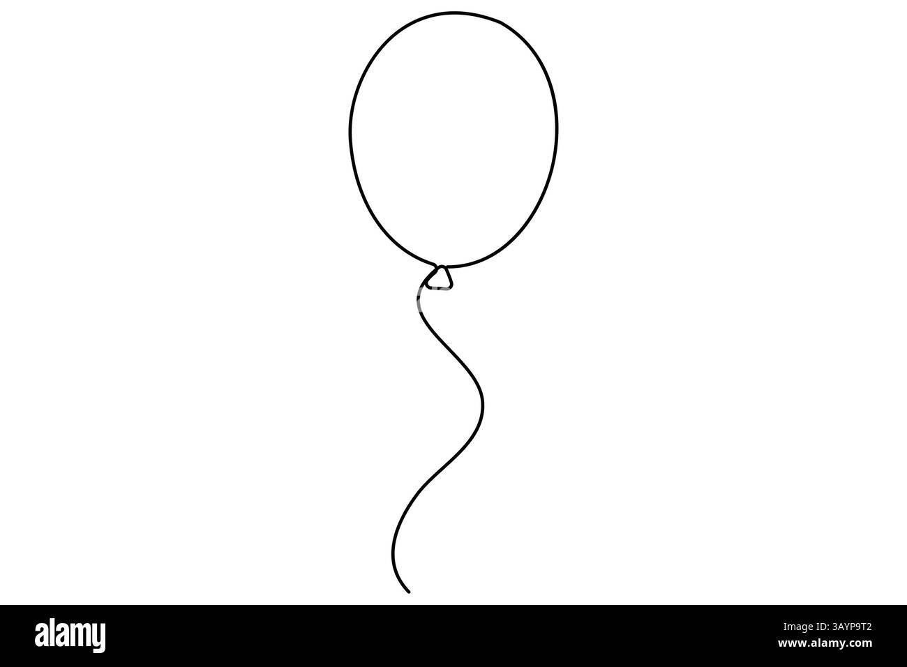 Continuous one line drawing of balloon isolated outline vector ...