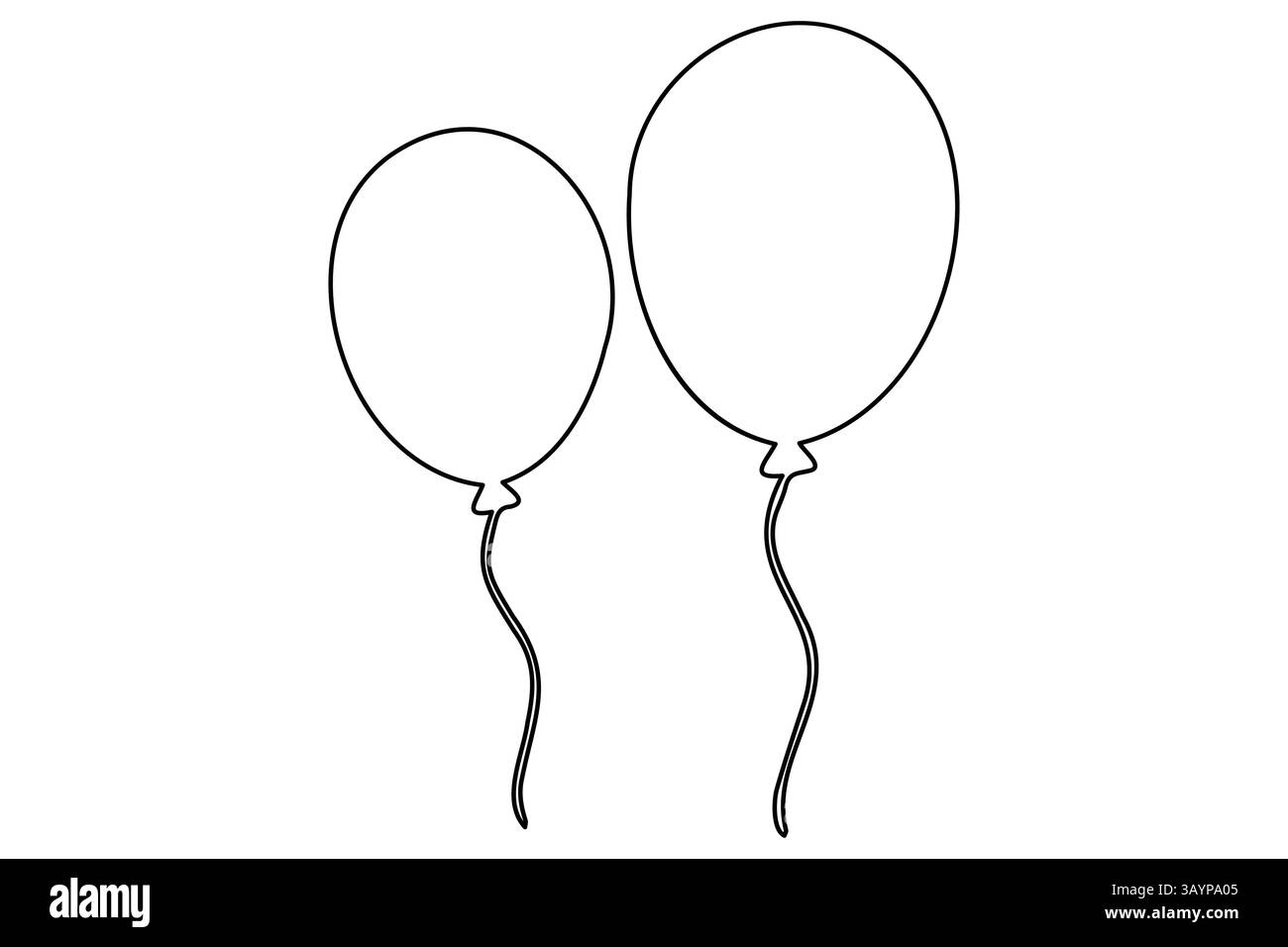 Continuous one line drawing of balloon isolated outline vector ...