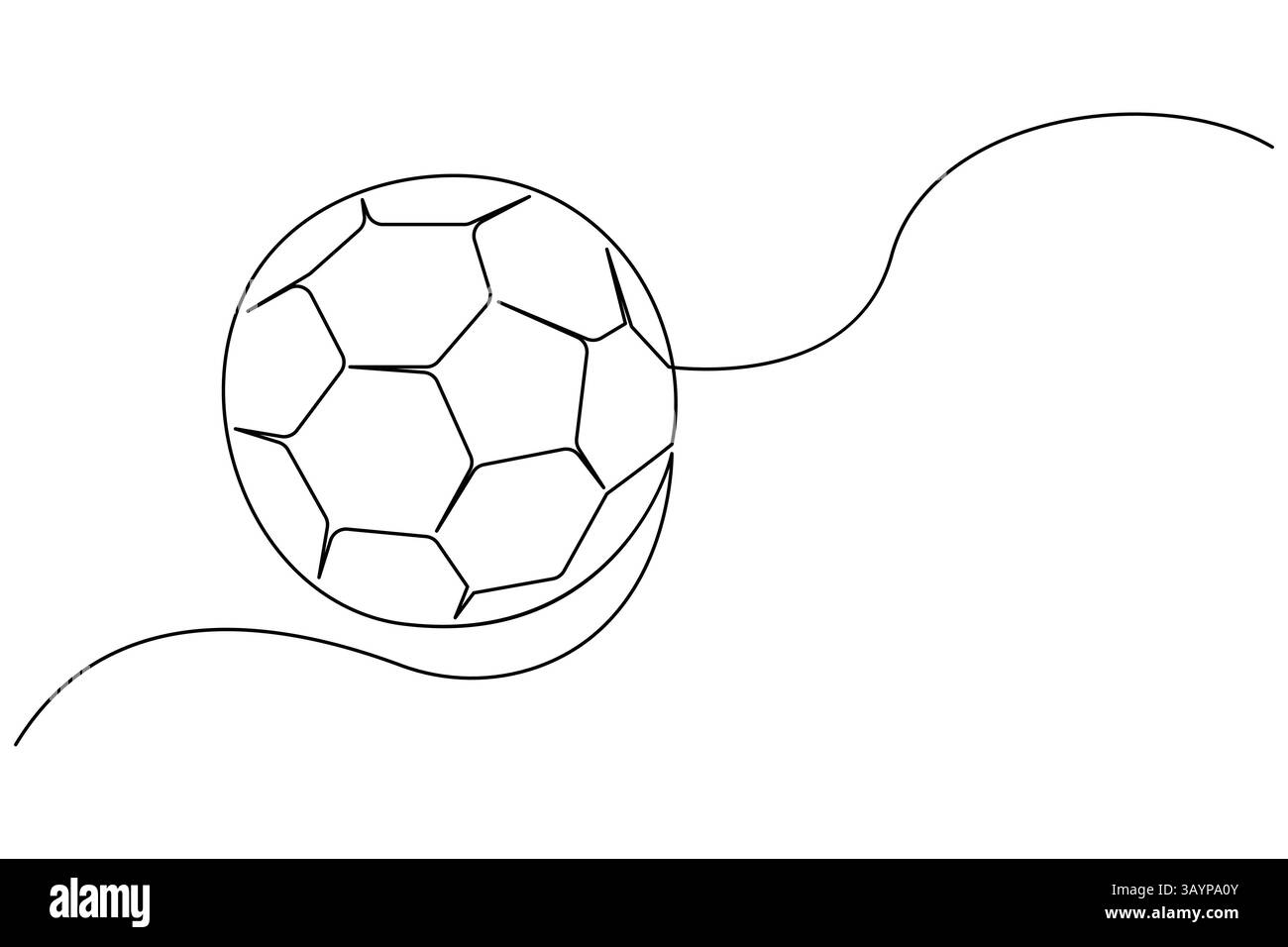 Single continuous line art football drawing of isolated outline Vector ...