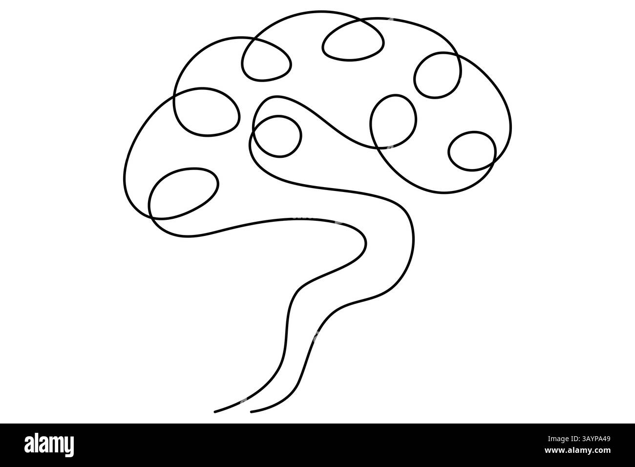 Human brain continuous one line drawing concept of Hand drawn ...