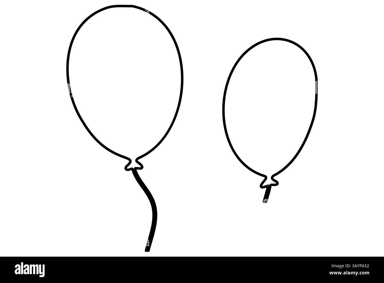 Continuous one line drawing of balloon isolated outline vector ...