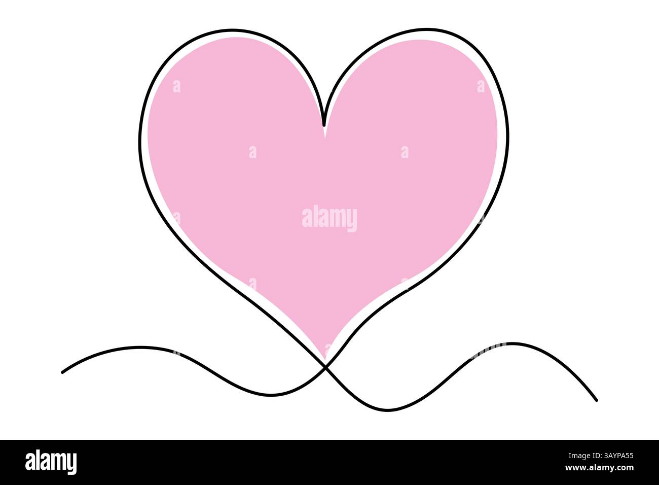Heart continuous one line art drawing of heart hand drawn vector ...
