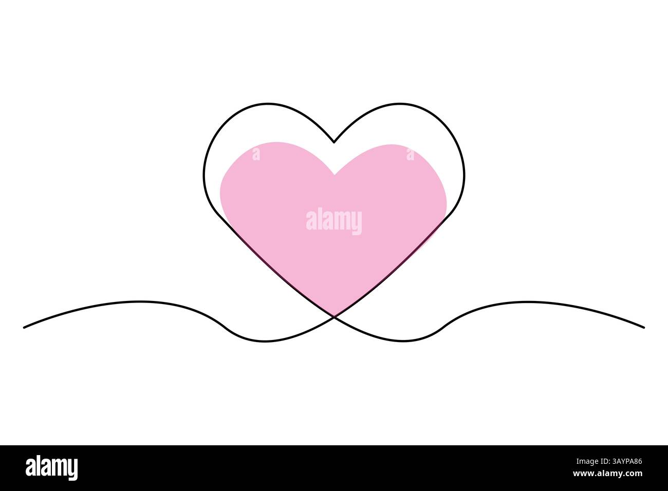 Heart continuous one line art drawing of heart hand drawn vector ...