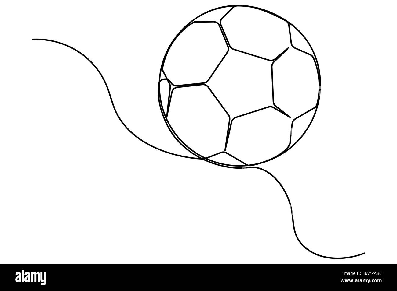 Single continuous line art football drawing of isolated outline Vector ...