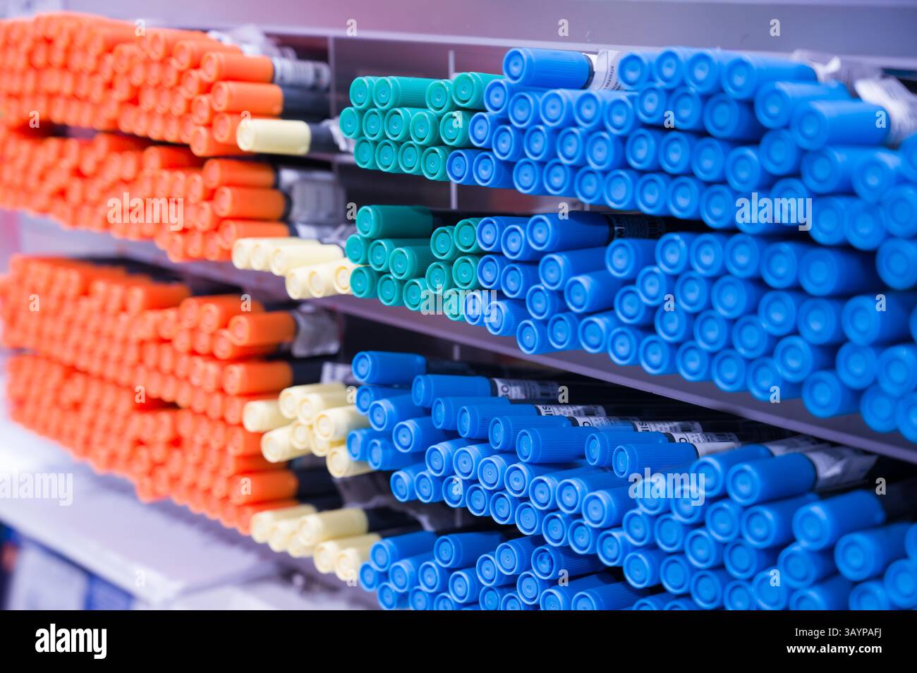 A display with markers of different colours Stock Photo - Alamy
