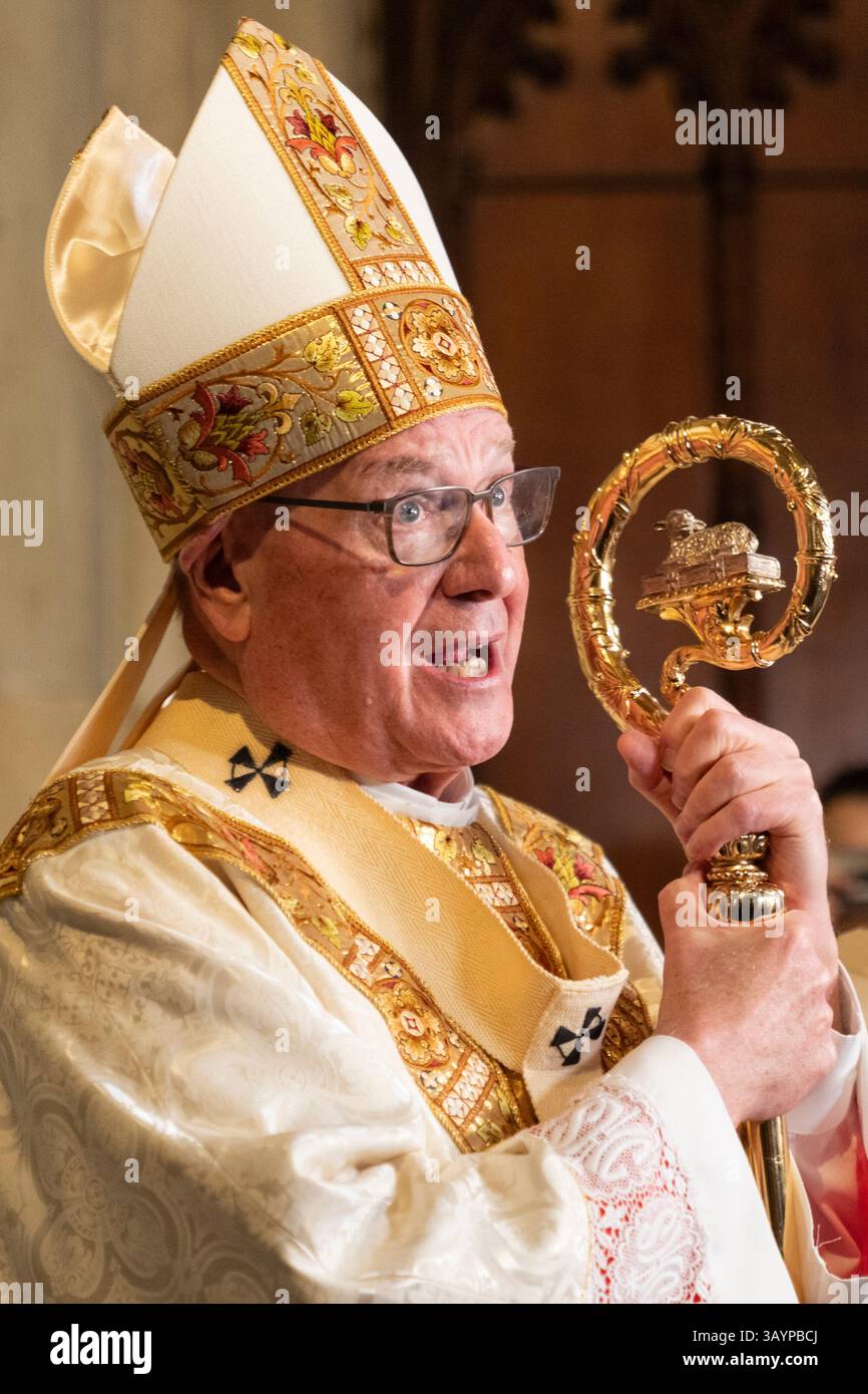 New York, NY, April 22, 2025: Cardinal Timothy Dolan speaks to press ...