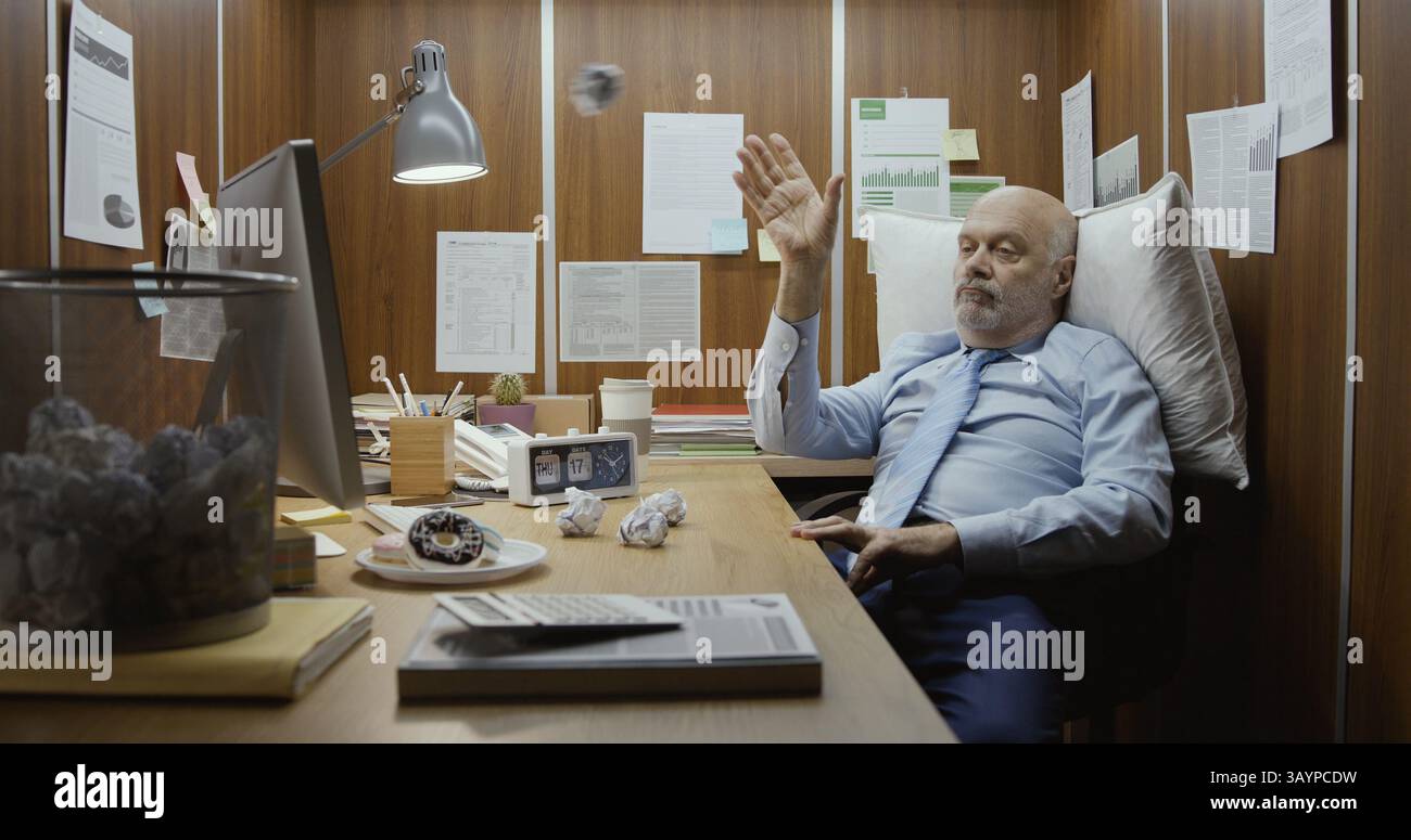 Depressed senior businessman wasting hi-res stock photography and ...