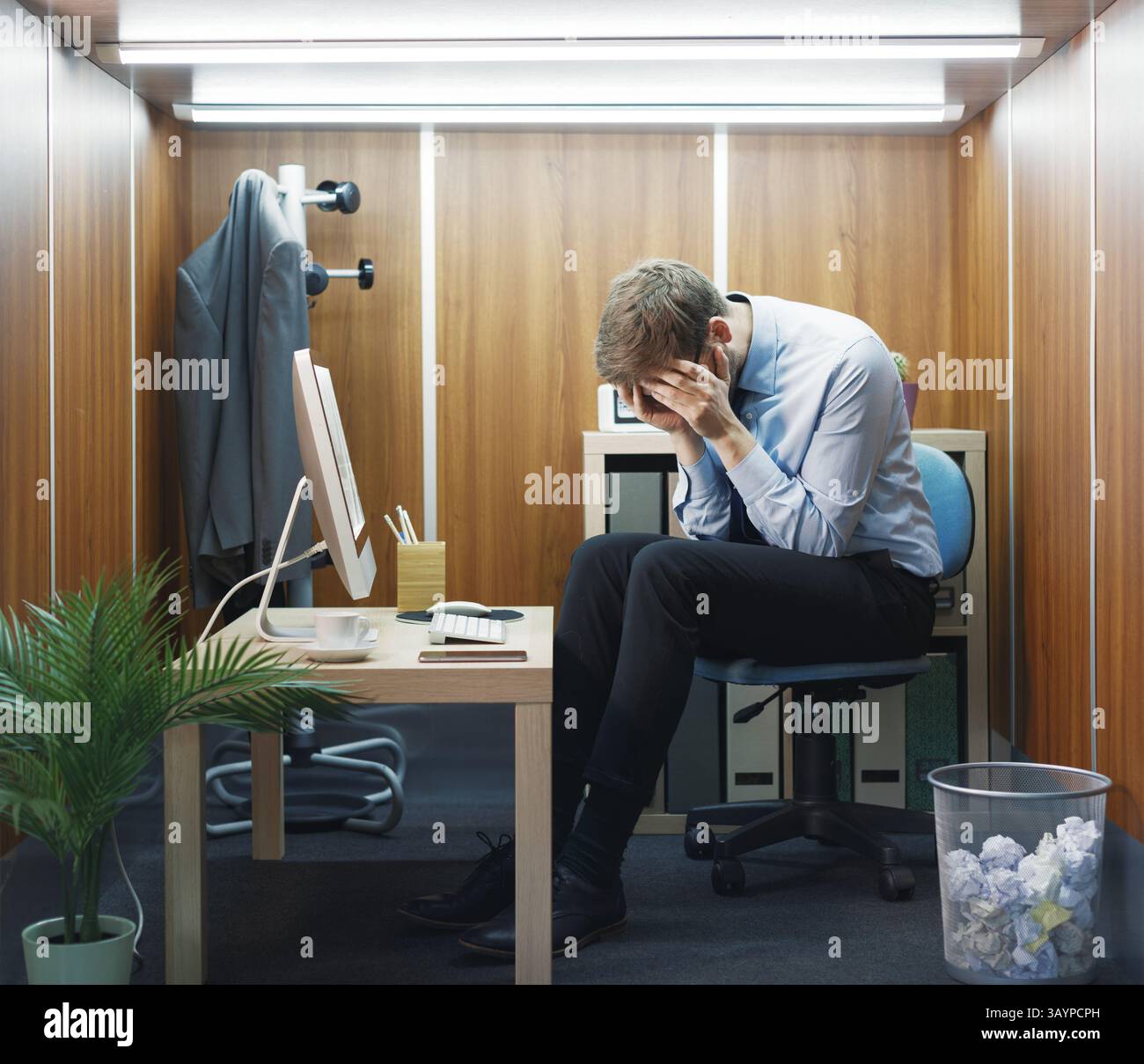 Businessman tight hands sitting hi-res stock photography and images - Alamy