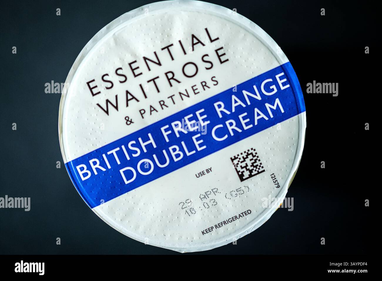 London UK, April 22 2025, Carton of Essential Waitrose British Double ...