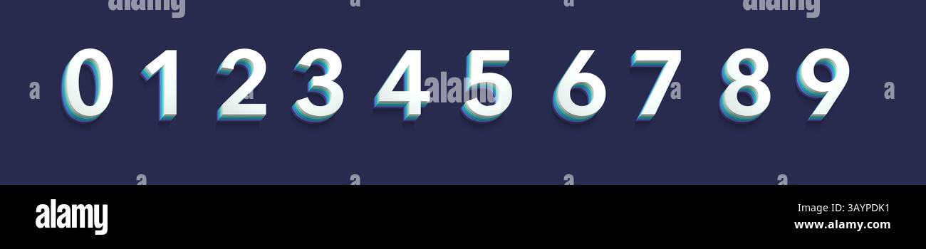 Zero one two three four five six seven eight nine hi-res stock ...