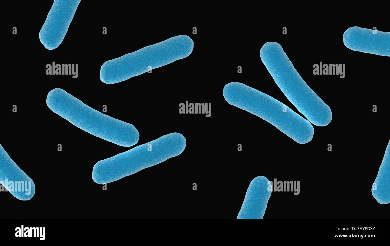 Probiotics. Blue color. 3d illustration Stock Photo - Alamy