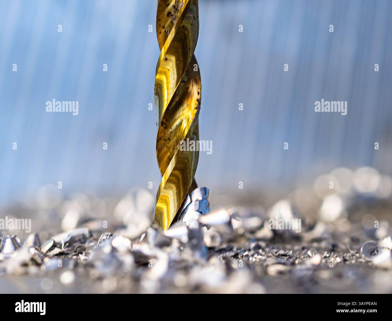Drill with metal shavings in aluminum – precise, powerful, and ideal ...