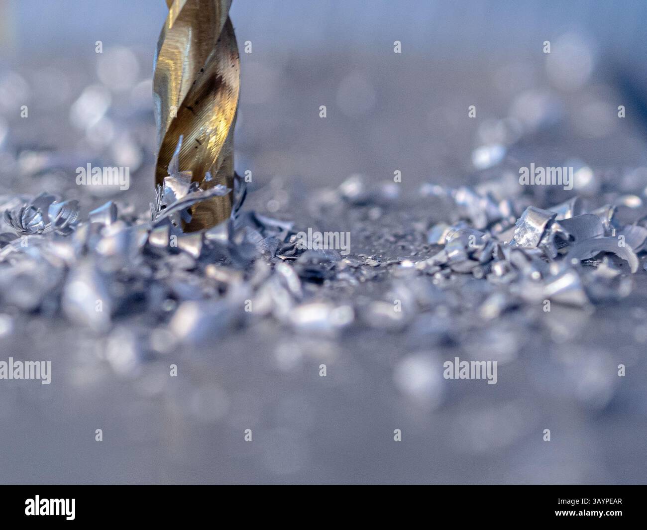 Drill with metal shavings in aluminum – precise, powerful, and ideal ...
