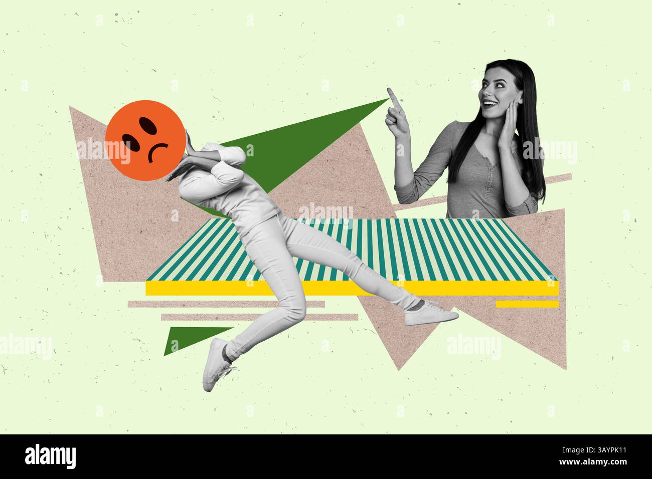 3d sketch poster trend collage image of two girl guy instead head ...