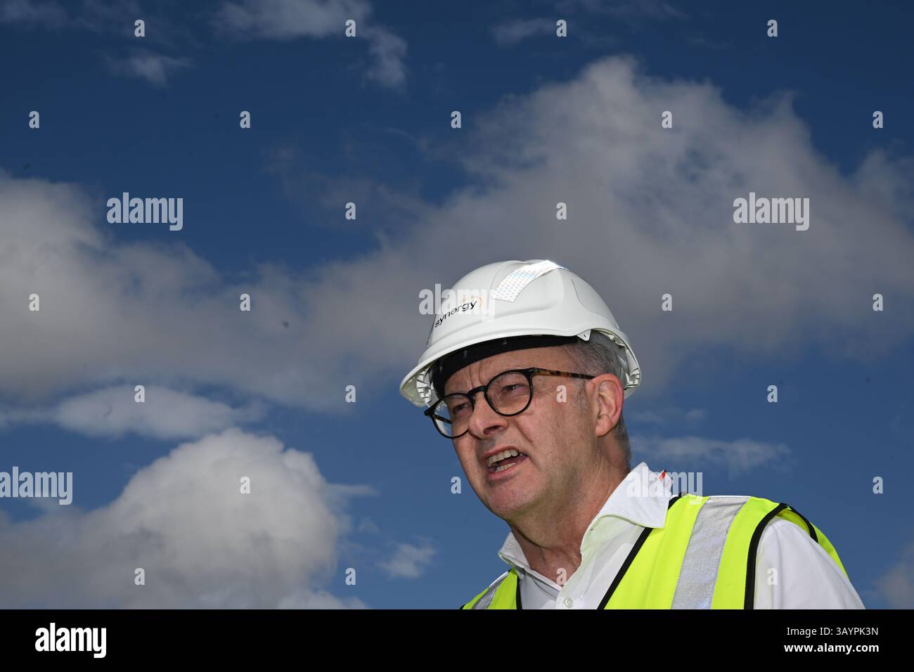 Collie, Australia. 23rd Apr, 2025. Australian Prime Minister Anthony ...