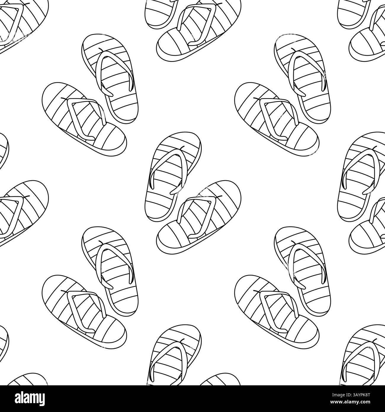 Black and white flip flops repeating in a playful pattern. Great for ...