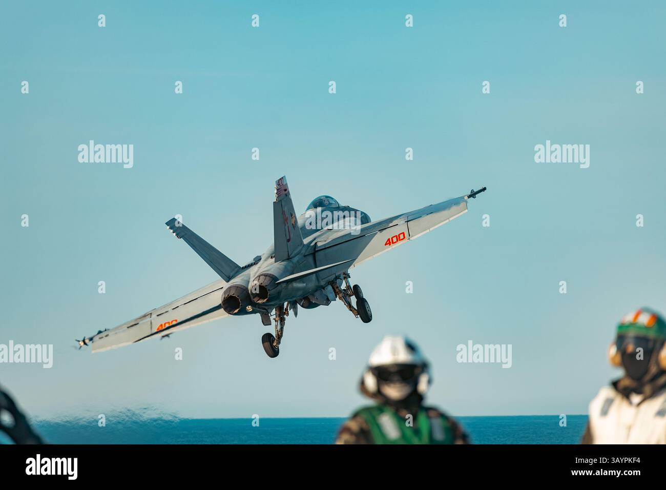 An F/A-18E Super Hornet, attached to the "Golden Warriors" of Strike ...